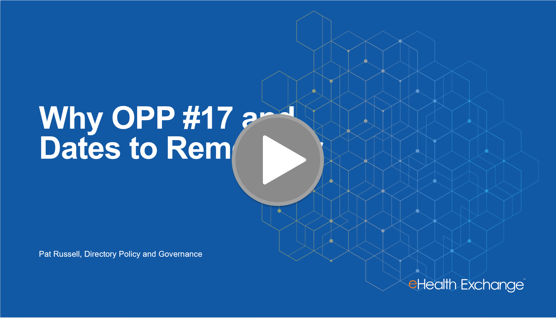 OPP 17 Webinar Landing Page - eHealth Exchange